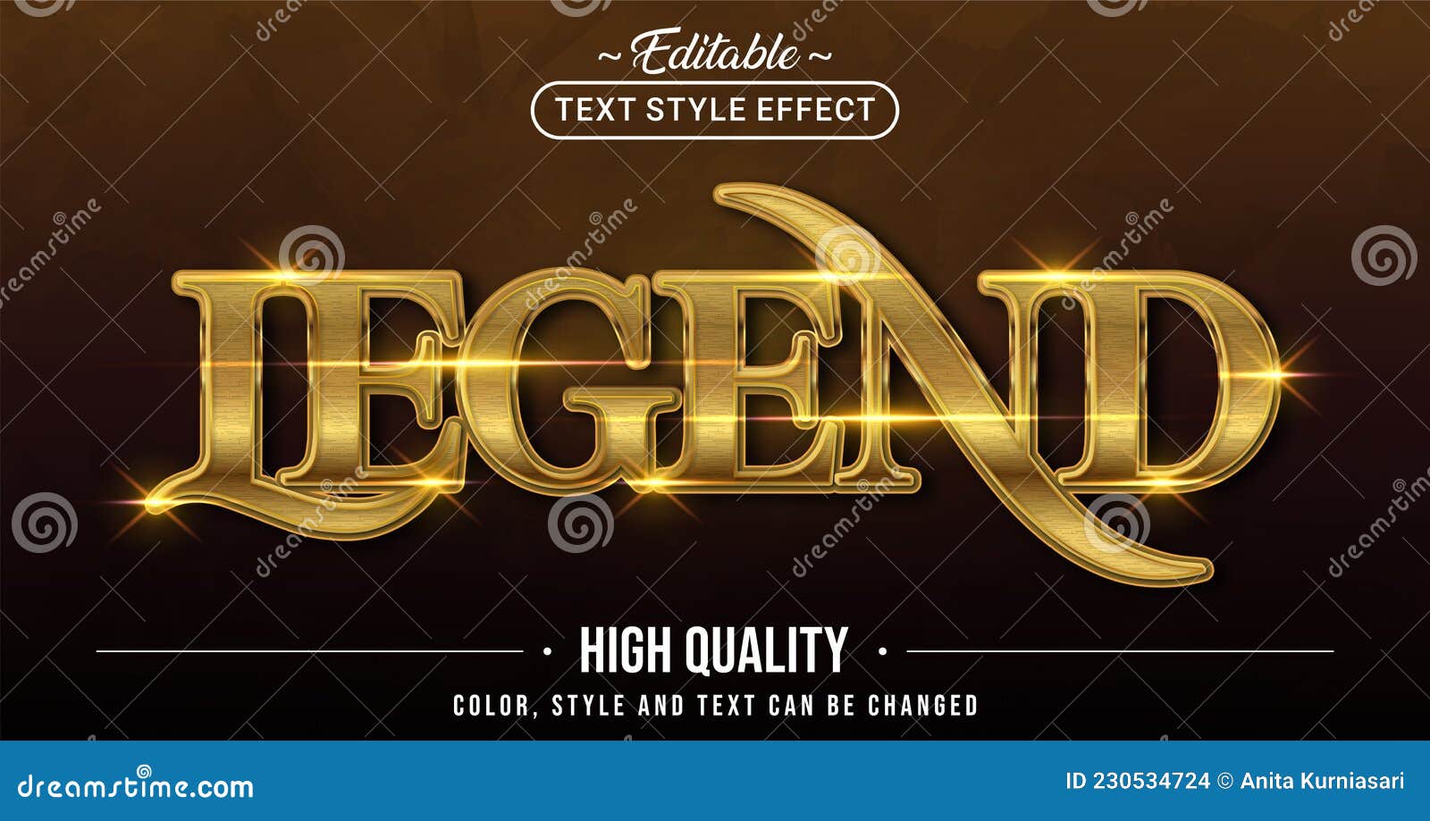 Editable Text Style Effect - Legend Text Style Theme Stock Vector ...