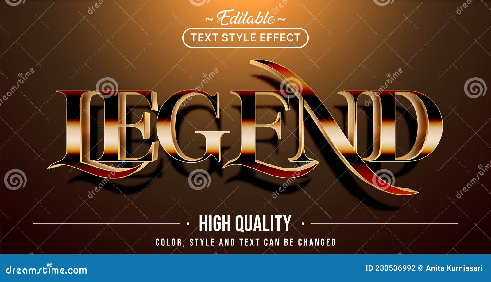 Editable Text Style Effect - Legend Text Style Theme Stock Vector ...