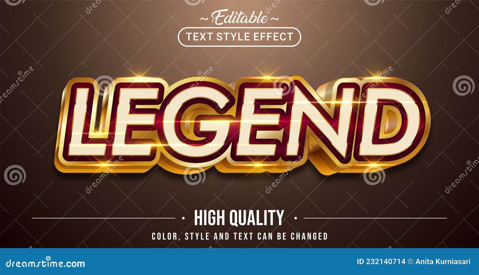 Editable Text Style Effect - Legend Text Style Theme Stock Vector ...