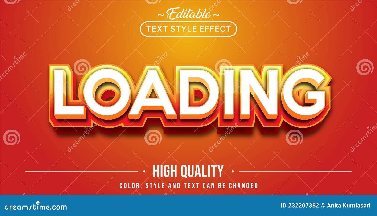 Editable Text Style Effect - Loading Text Style Theme Stock Vector ...