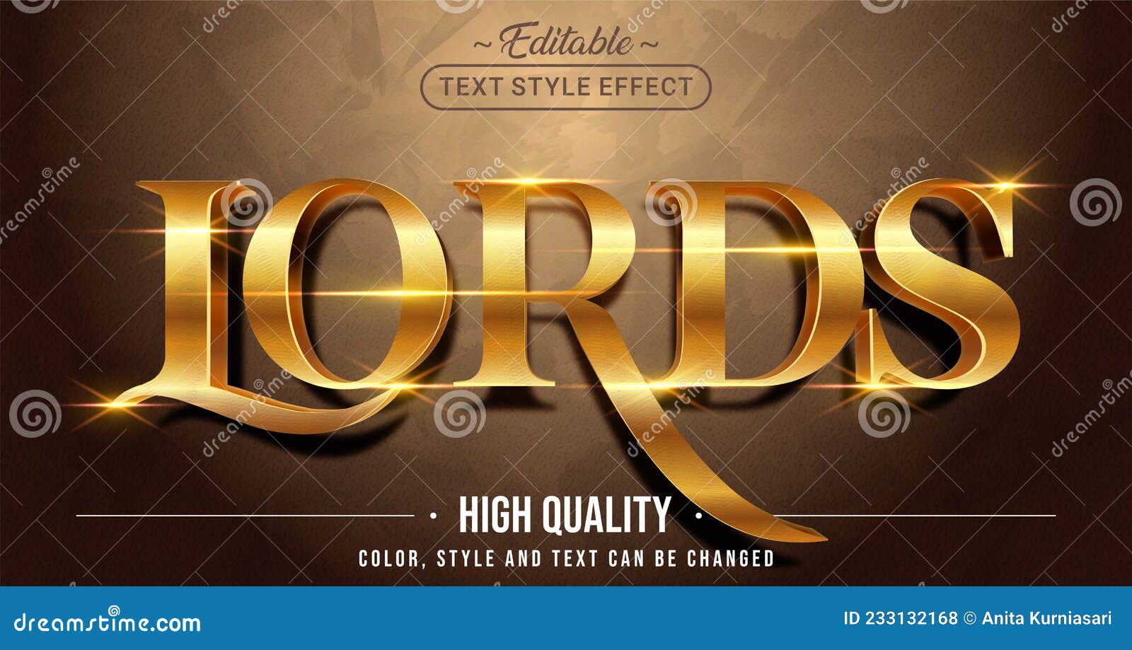 Editable Text Style Effect - Lords Text Style Theme Stock Vector ...