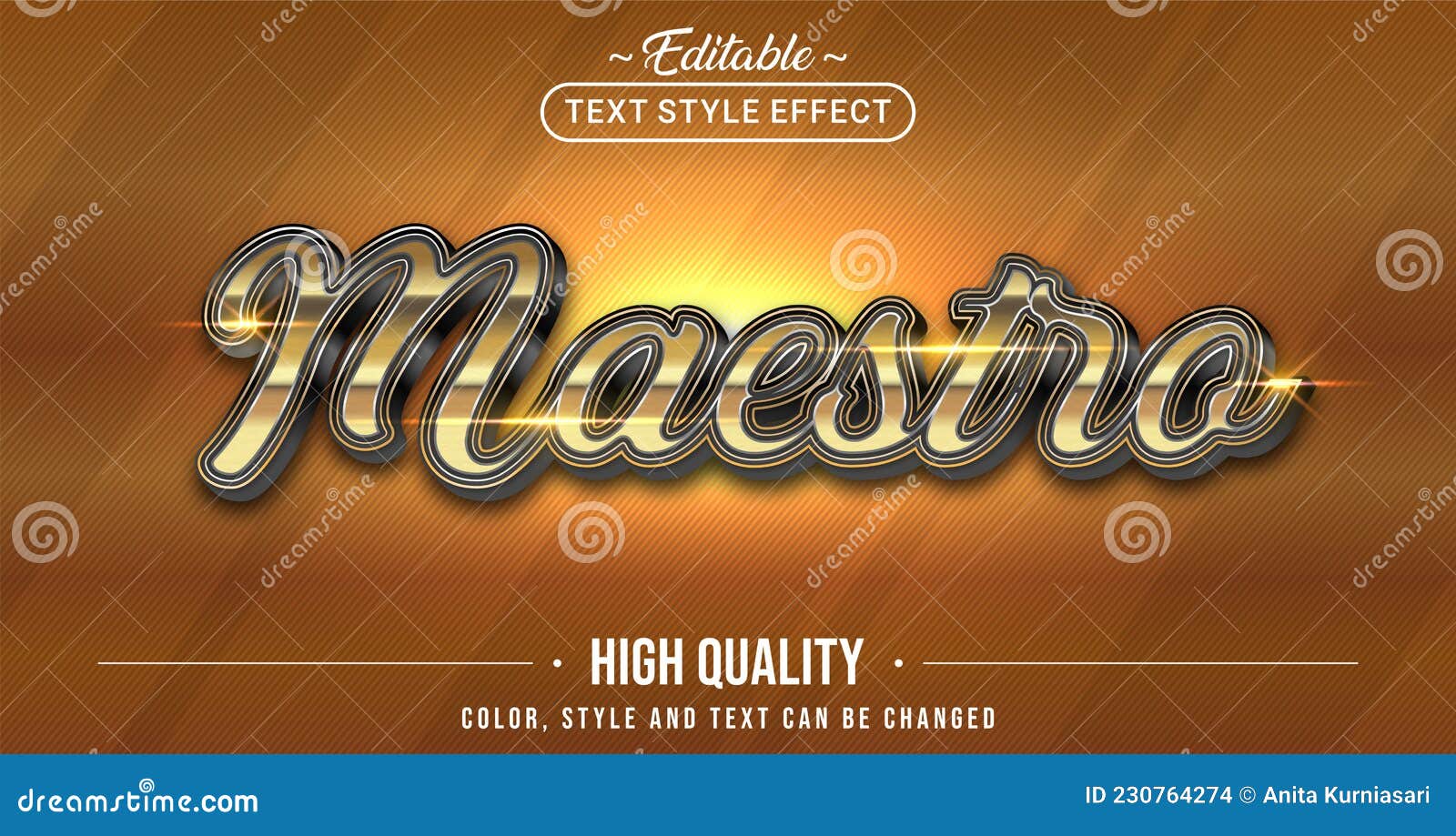 Editable Text Style Effect - Maestro Text Style Theme Stock Vector ...