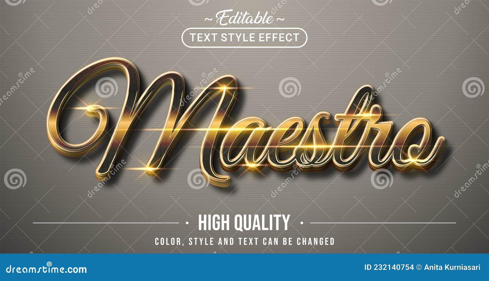 Editable Text Style Effect - Maestro Text Style Theme Stock Vector ...