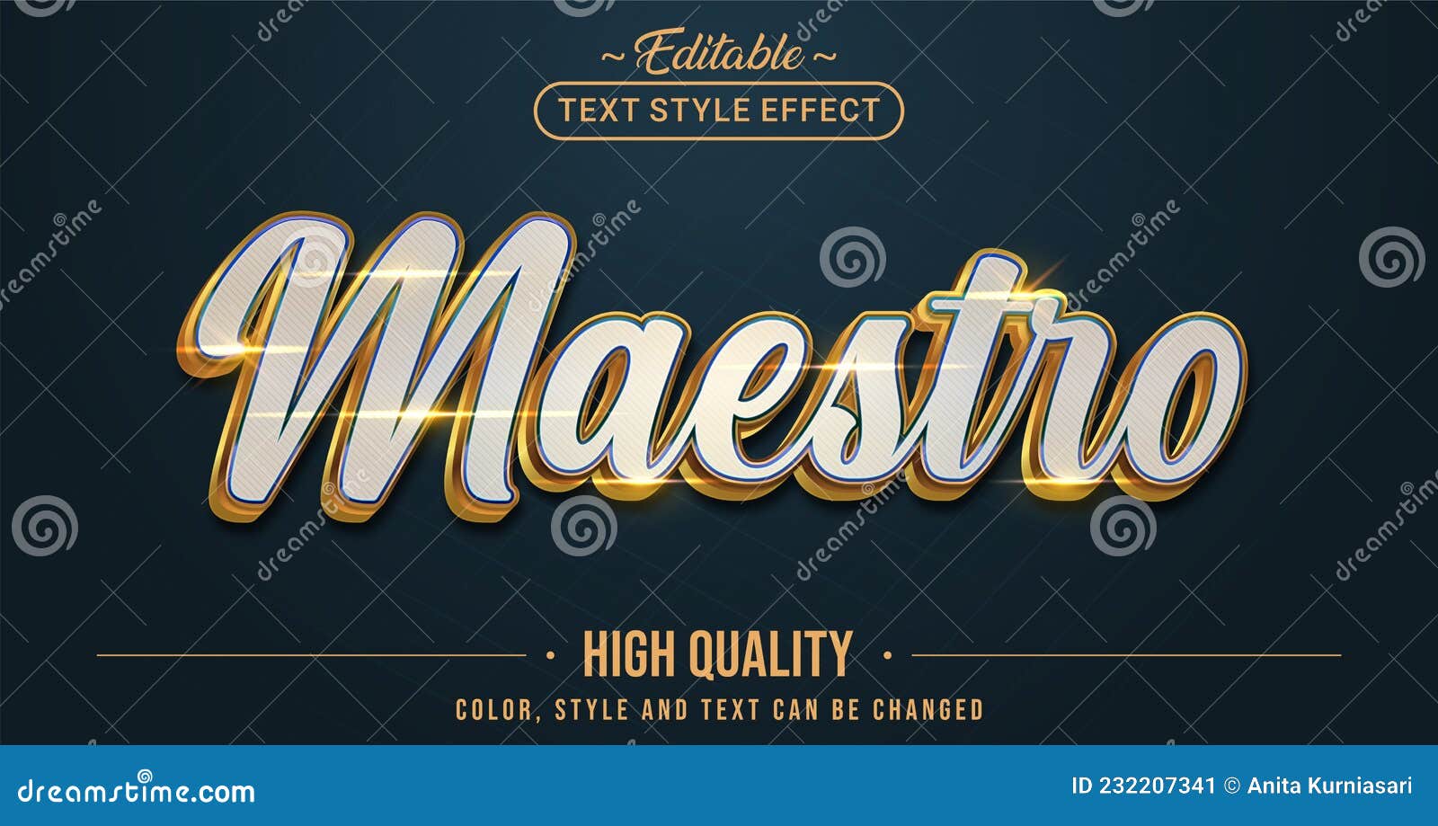 Editable Text Style Effect - Maestro Text Style Theme Stock Vector ...