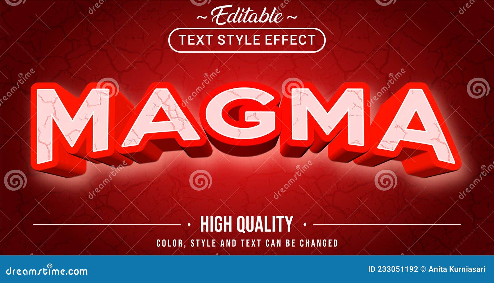 Editable Text Style Effect - Magma Theme Style Stock Vector ...