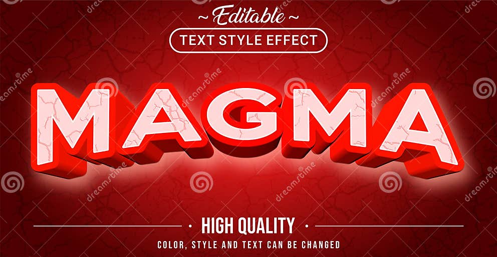 Editable Text Style Effect - Magma Theme Style Stock Vector ...