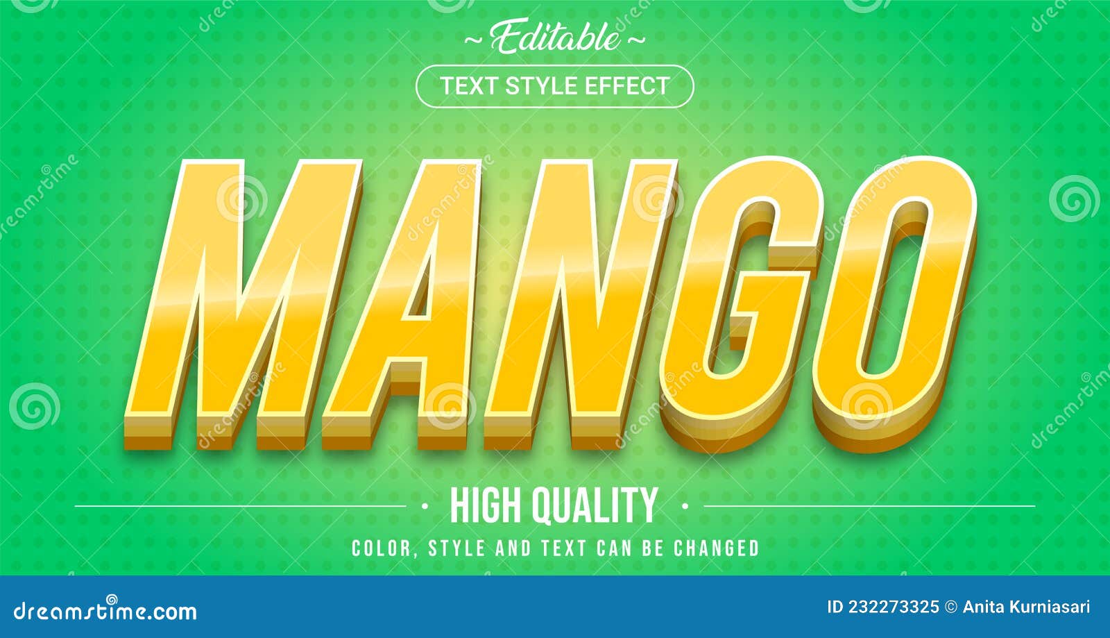 Editable Text Style Effect - Mango Theme Style Stock Vector ...