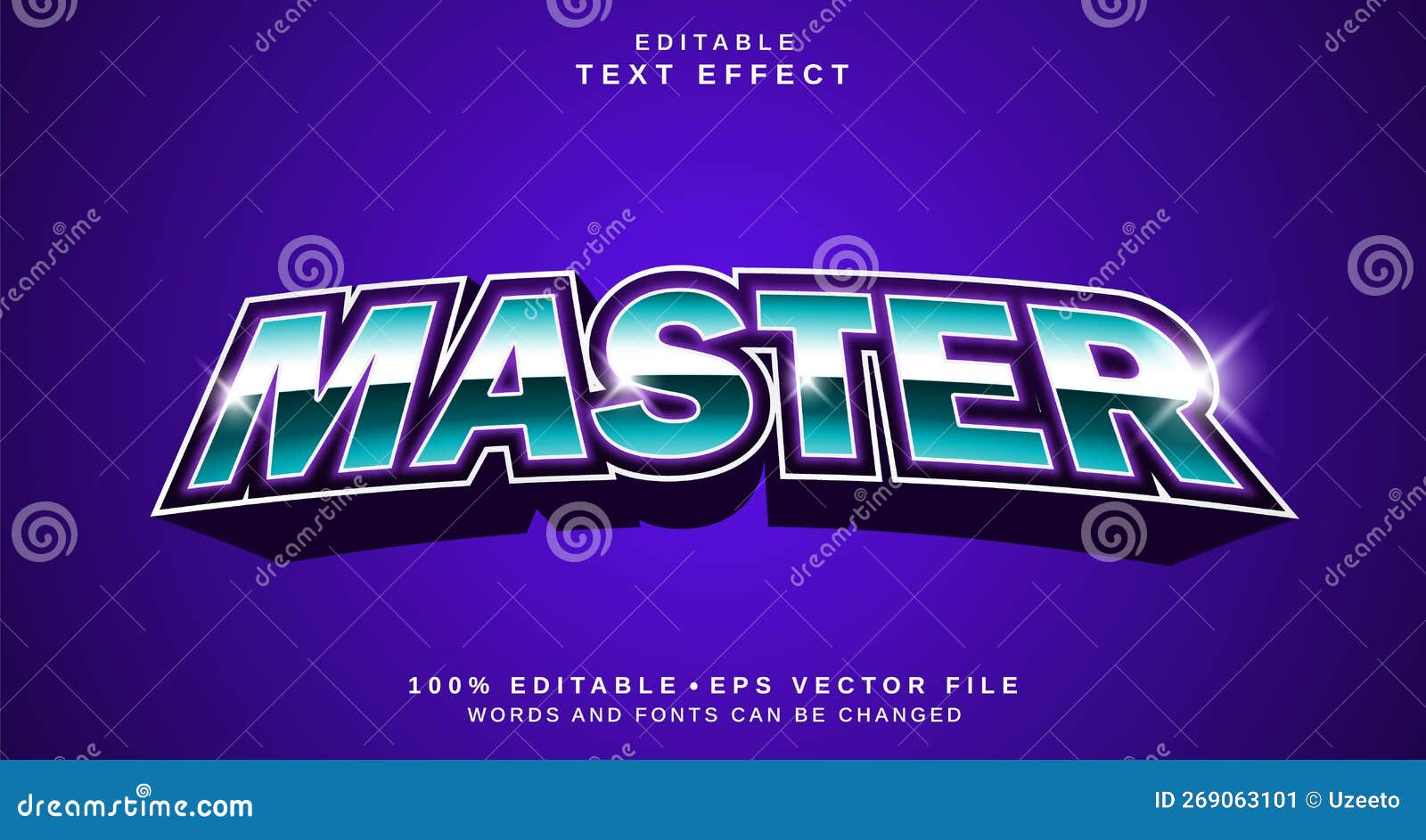 Editable Text Style Effect - Master Text Style Theme Stock Vector ...