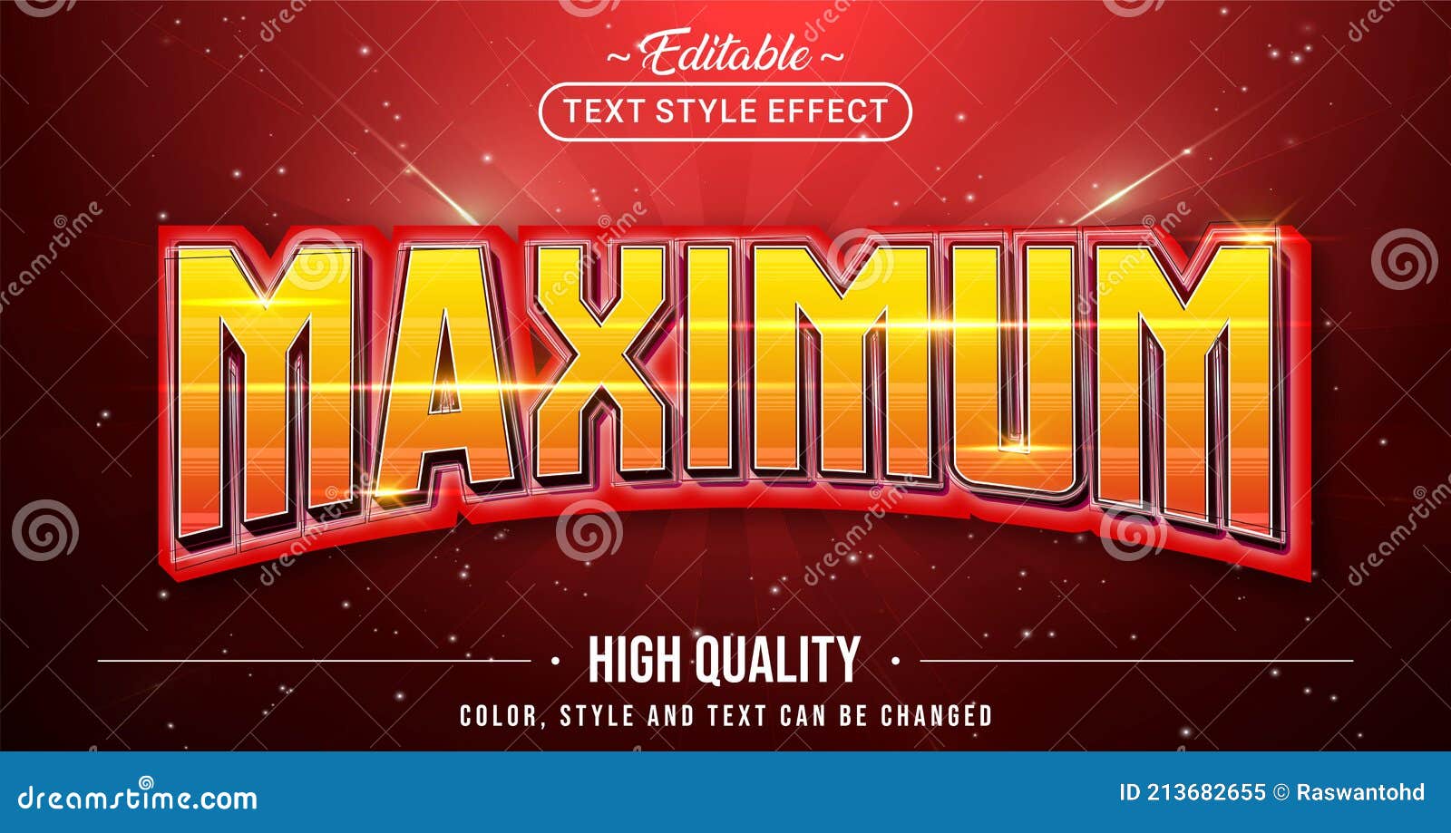 Editable Text Style Effect - Maximum Text Style Theme Stock Vector ...
