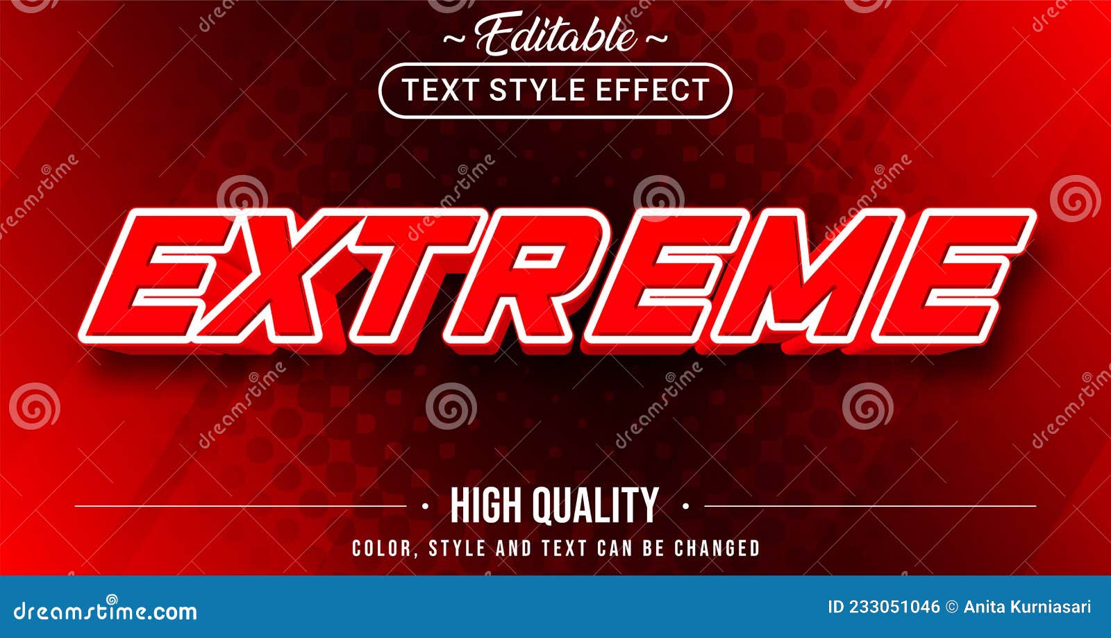 Editable Text Style Effect - Extreme Theme Style Stock Vector ...