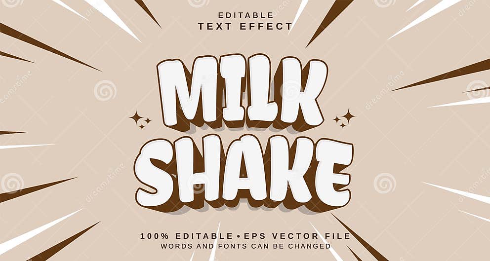 Editable Text Style Effect - Milk Shake Text Style Theme Stock Vector ...