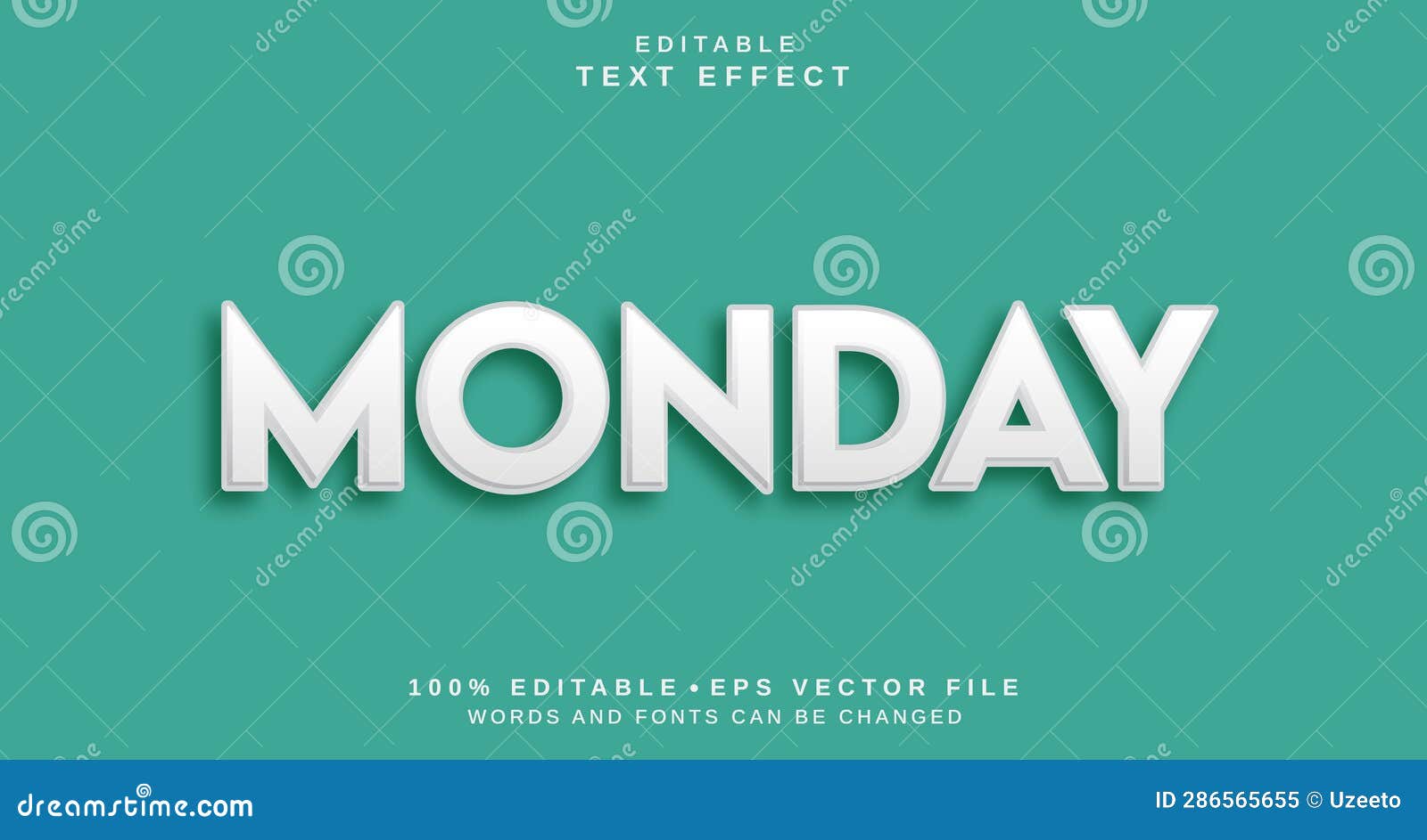 Editable Text Style Effect - Monday Text Style Theme Stock Vector ...
