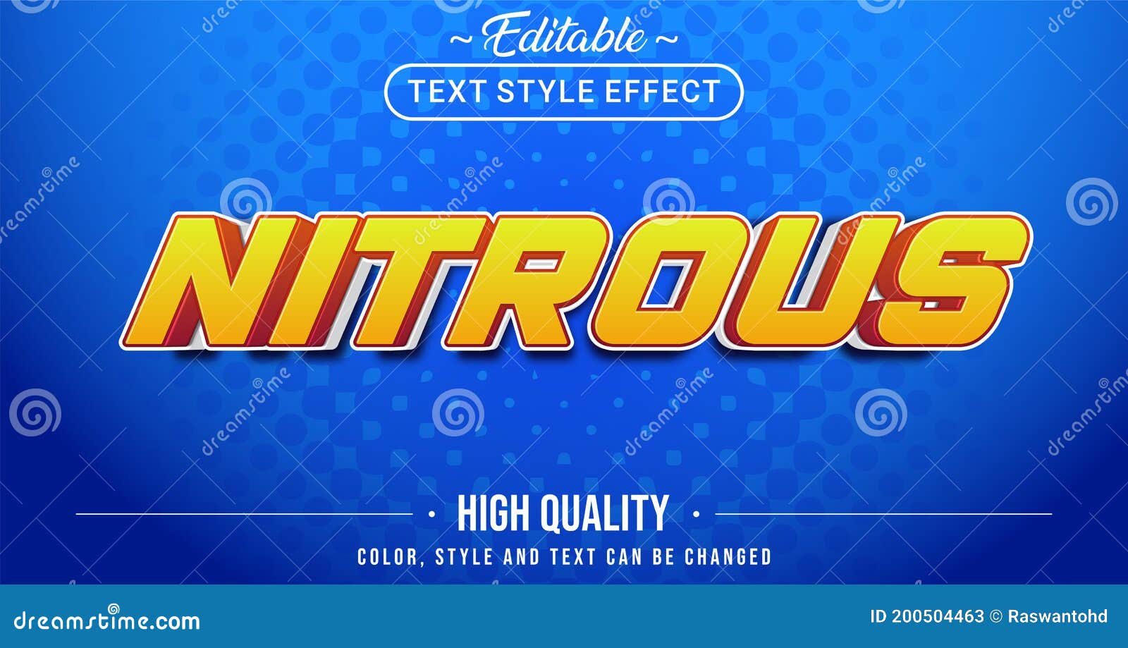 Editable Text Style Effect - Nitrous Theme Style Stock Vector ...