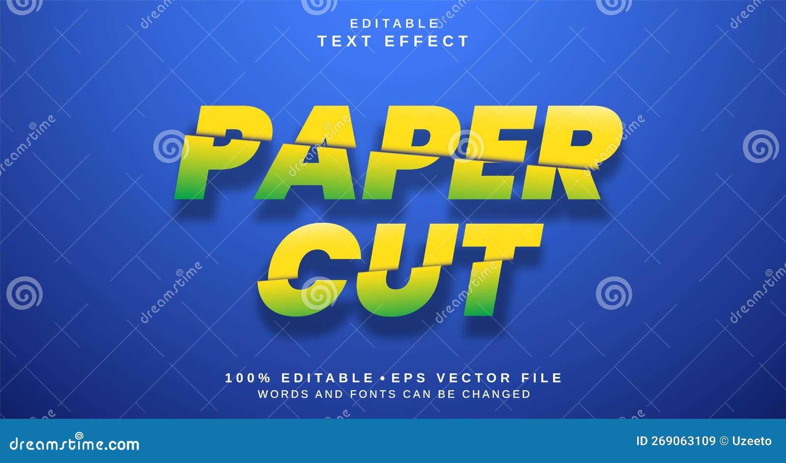 Editable Text Style Effect - Paper Cut Text Style Theme Stock Vector ...