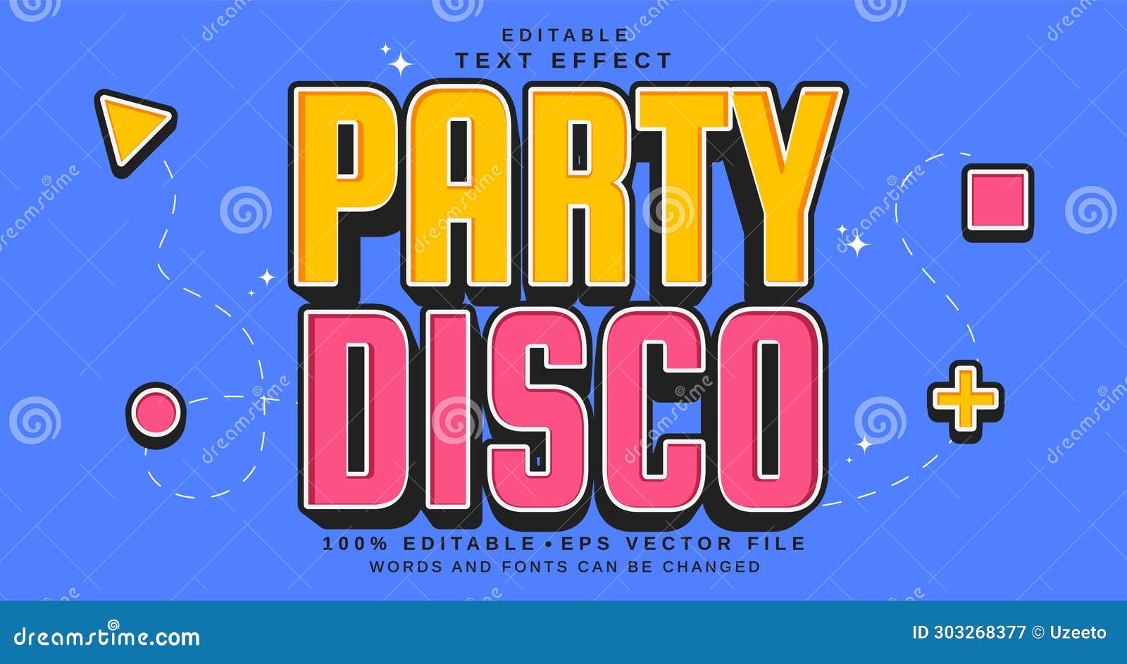 Editable Text Style Effect - Party Disco Text Style Theme Stock ...