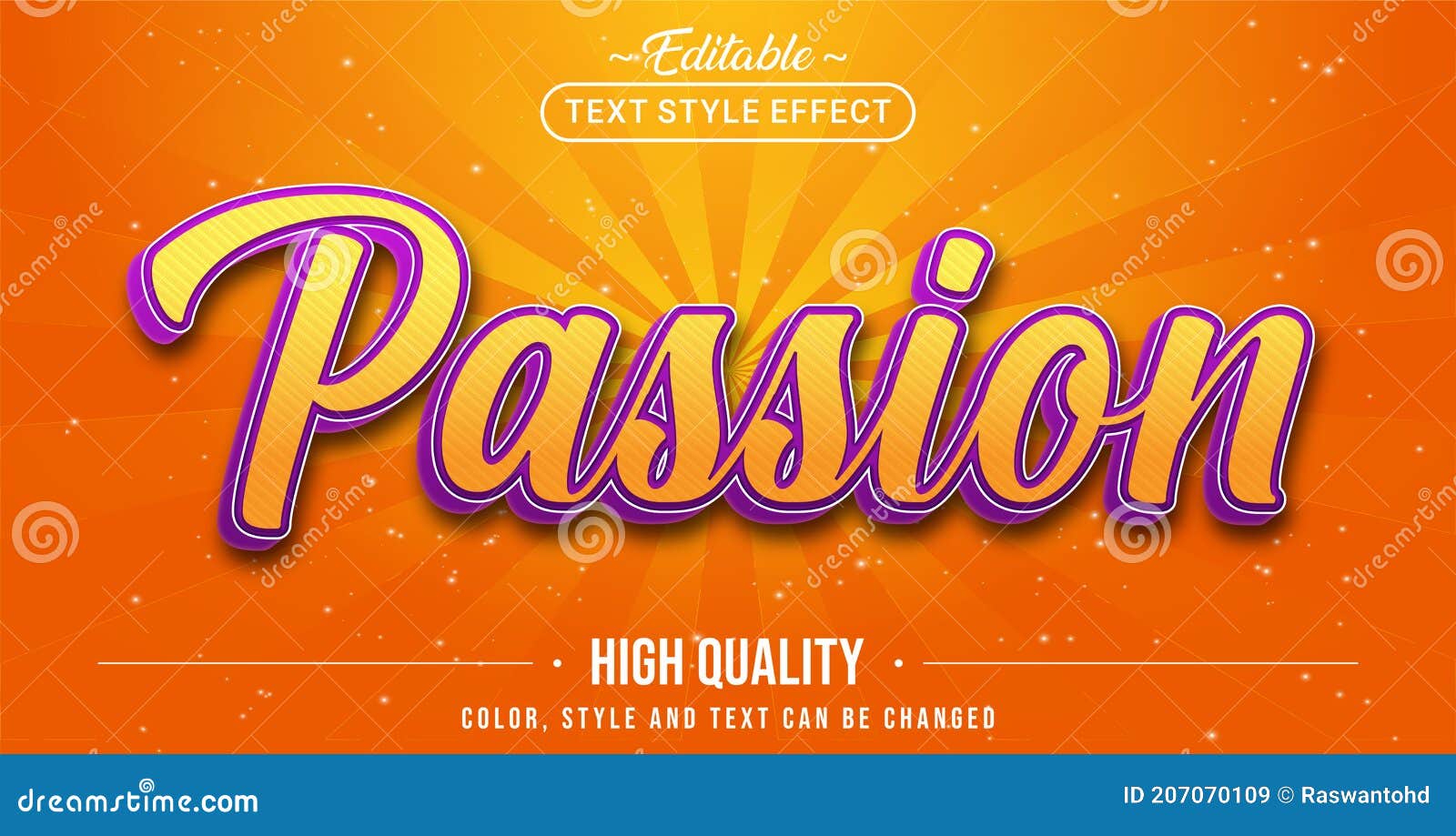 Editable Text Style Effect - Passion Text Style Theme Stock Vector ...