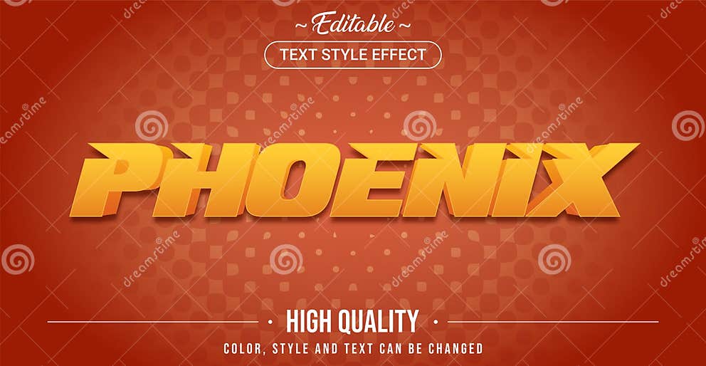 Editable Text Style Effect - Phoenix Theme Style Stock Vector ...