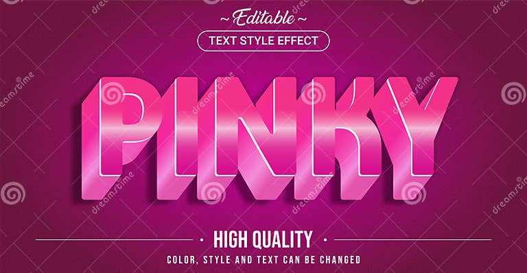 Editable Text Style Effect - Pinky Theme Style Stock Vector ...