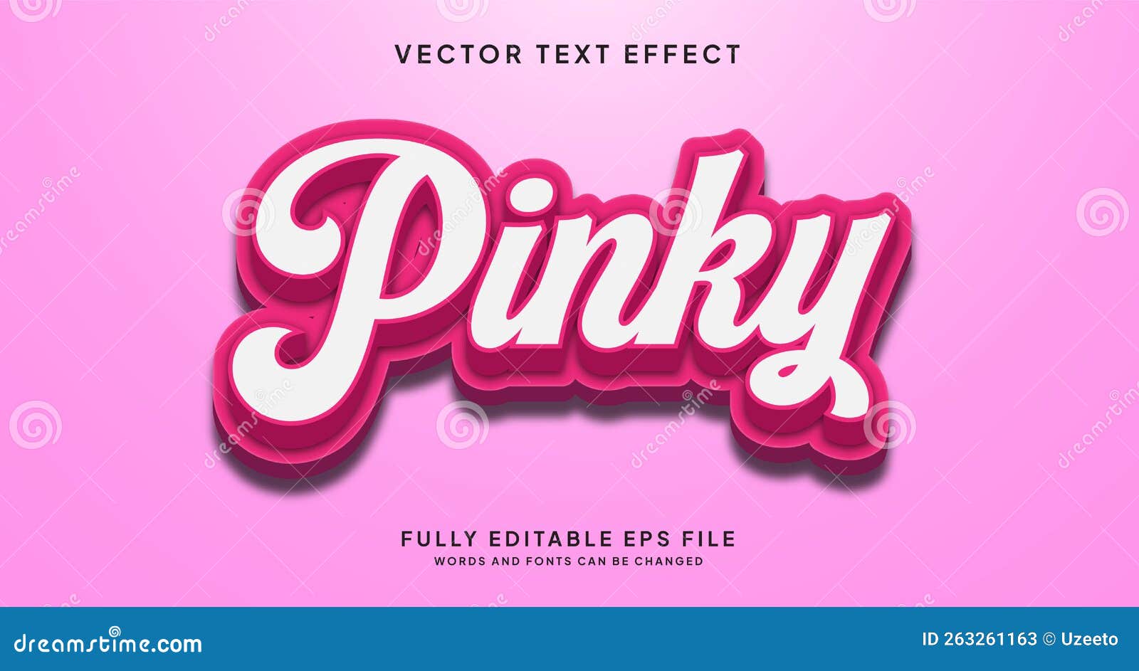 Editable Text Style Effect - Pinky Text Style Theme Stock Vector ...