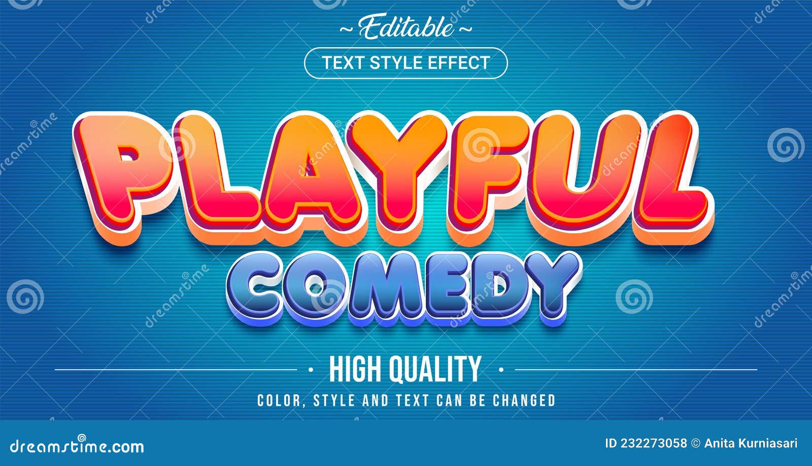 Editable Text Style Effect - Playful Theme Style Stock Vector ...