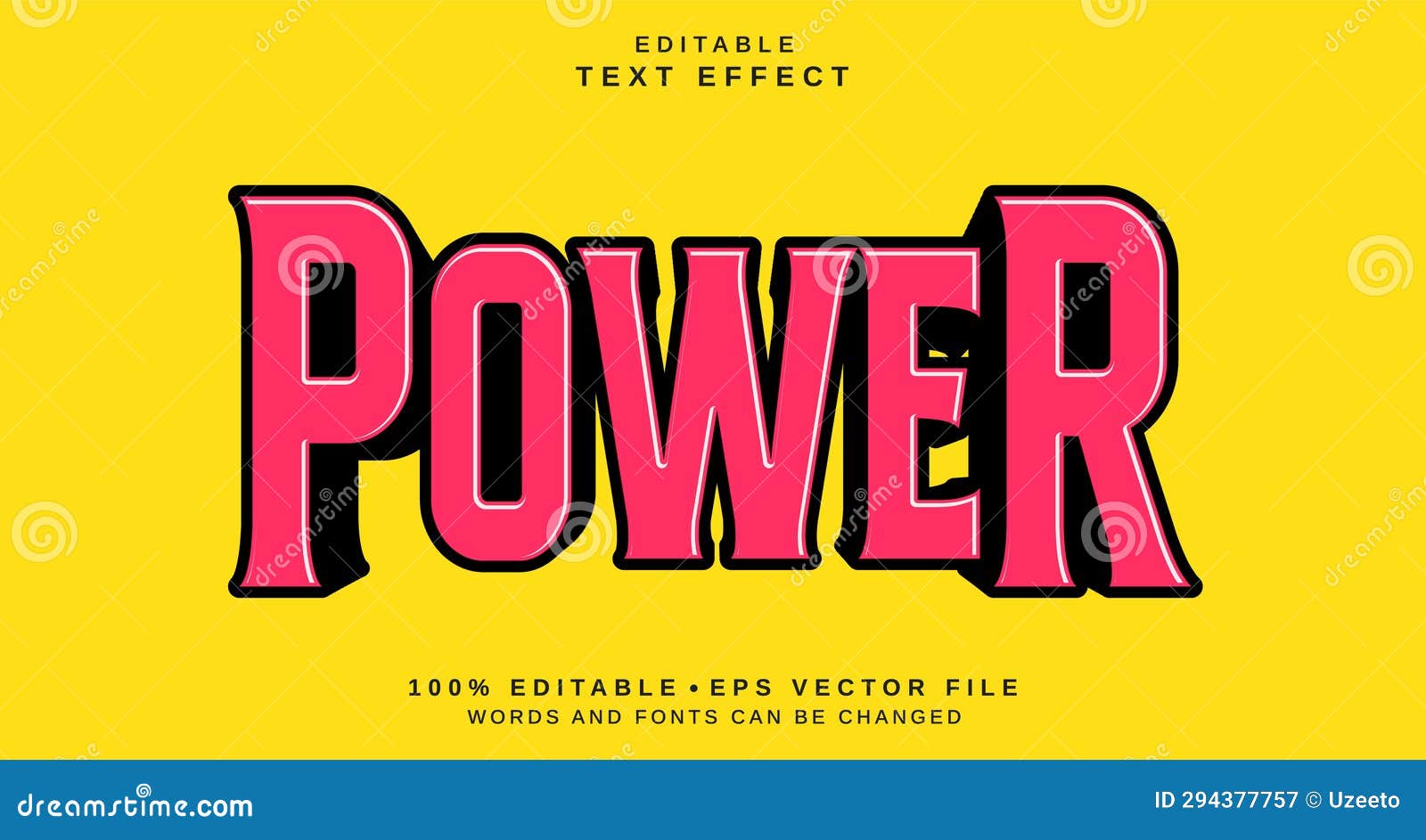 Editable Text Style Effect - Power Text Style Theme Stock Vector ...