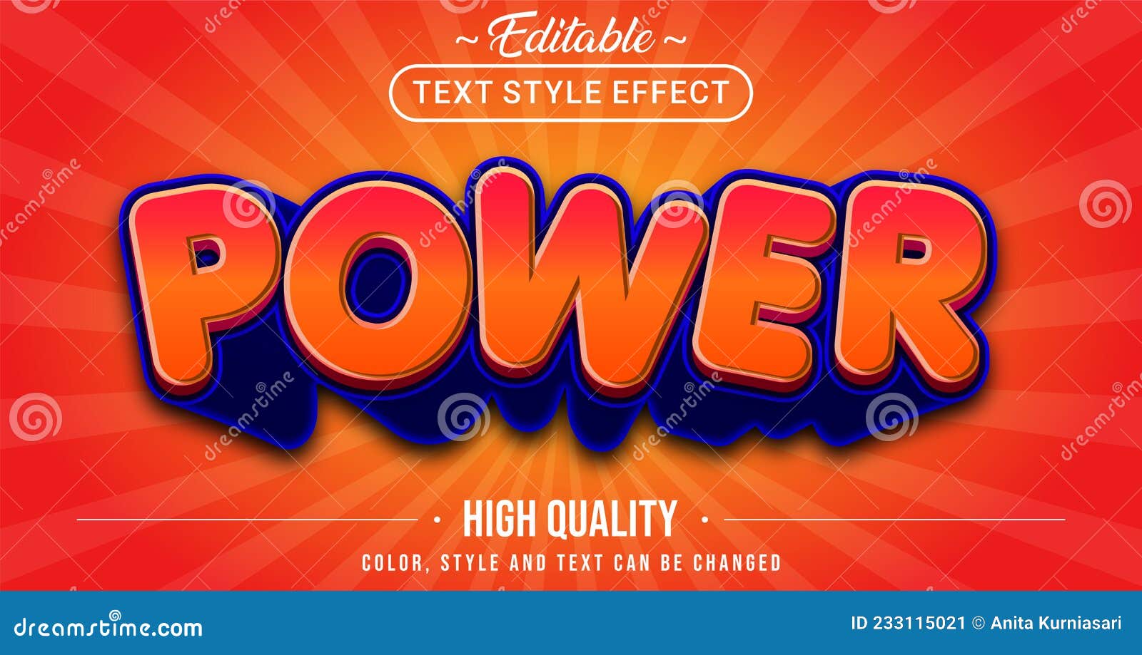 Editable Text Style Effect - Power Theme Style Stock Vector ...
