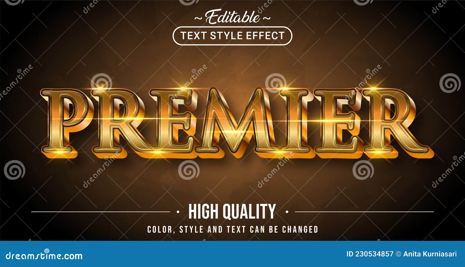 Editable Text Style Effect - Premier Text Style Theme Stock Vector ...