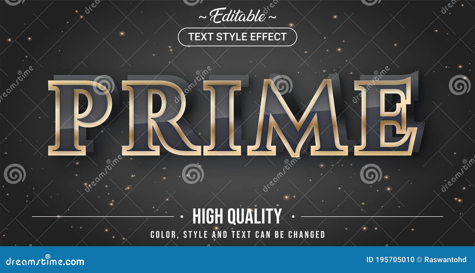 Editable Text Style Effect - Prime Theme Style Stock Vector ...