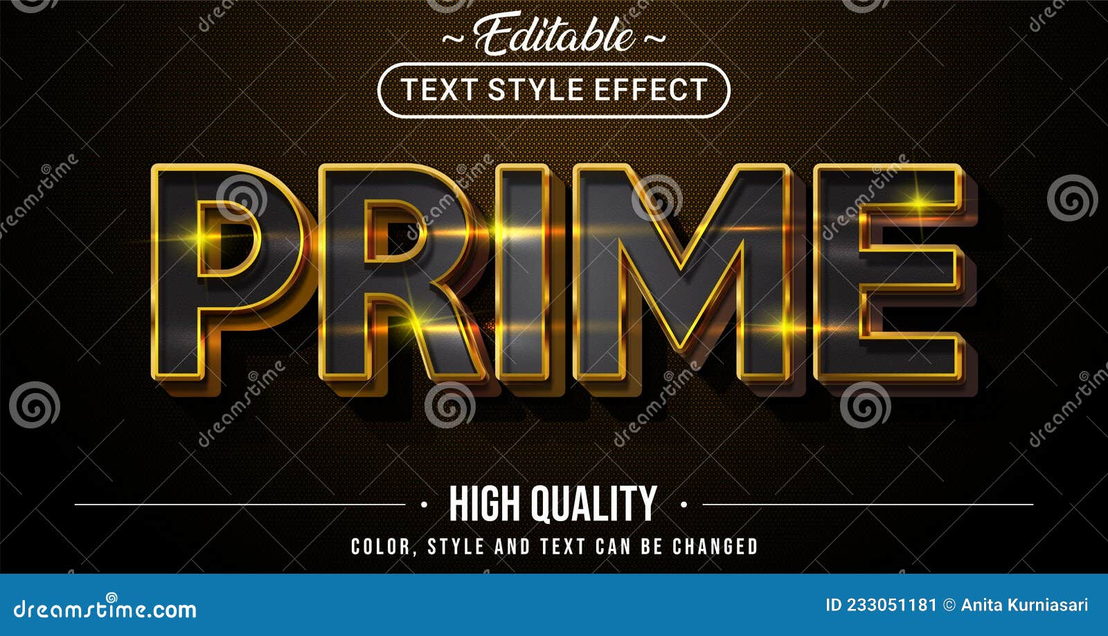 Editable Text Style Effect - Prime Theme Style Stock Vector ...