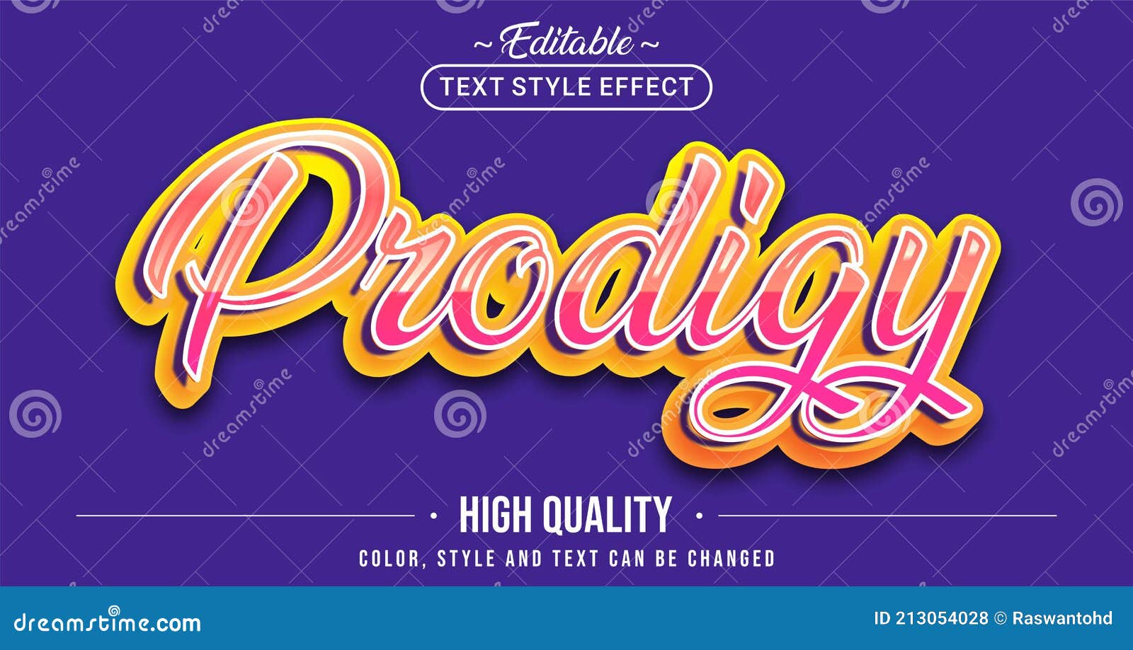 Editable Text Style Effect - Prodigy Text Style Theme Stock Vector ...