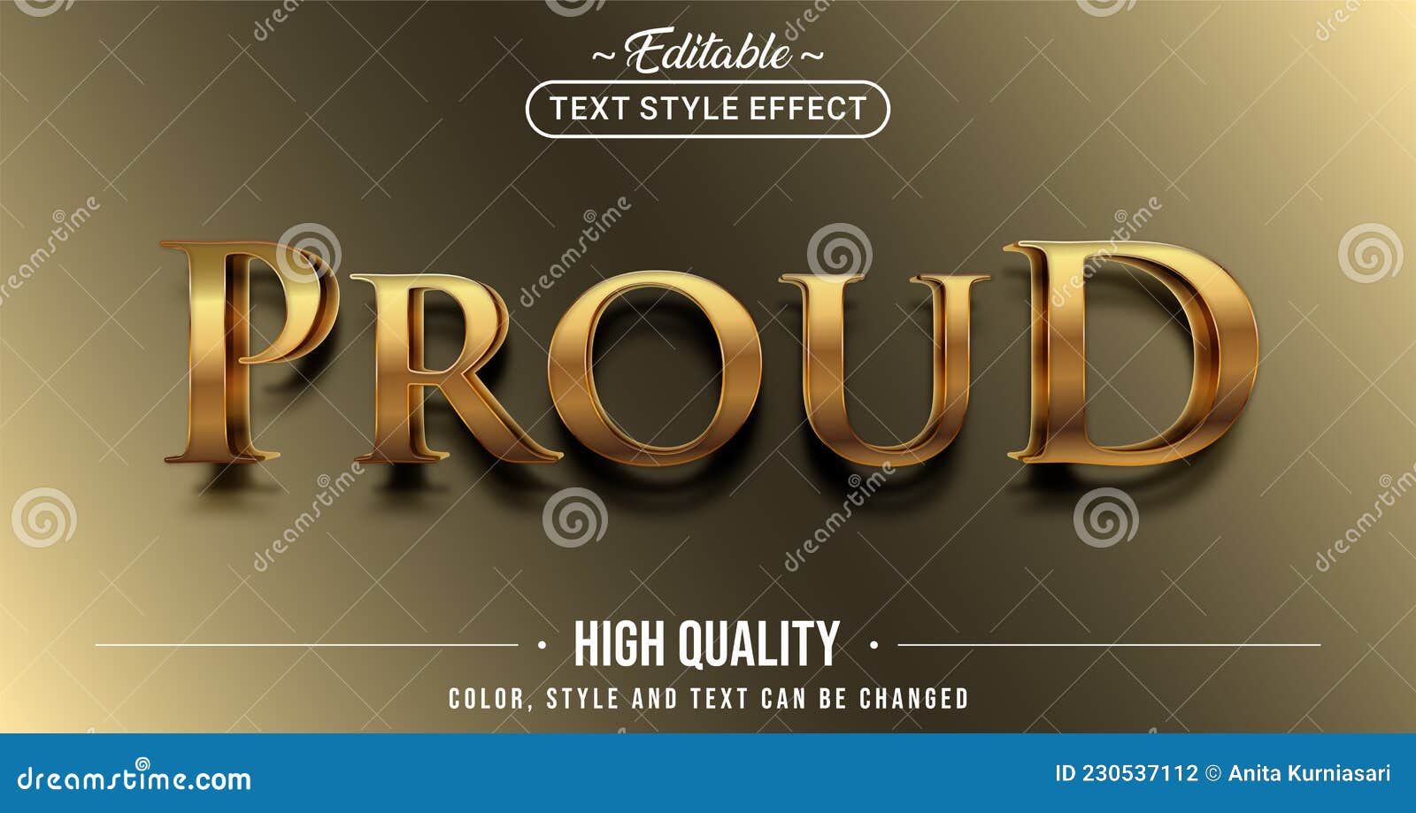 Editable Text Style Effect - Proud Text Style Theme Stock Vector ...