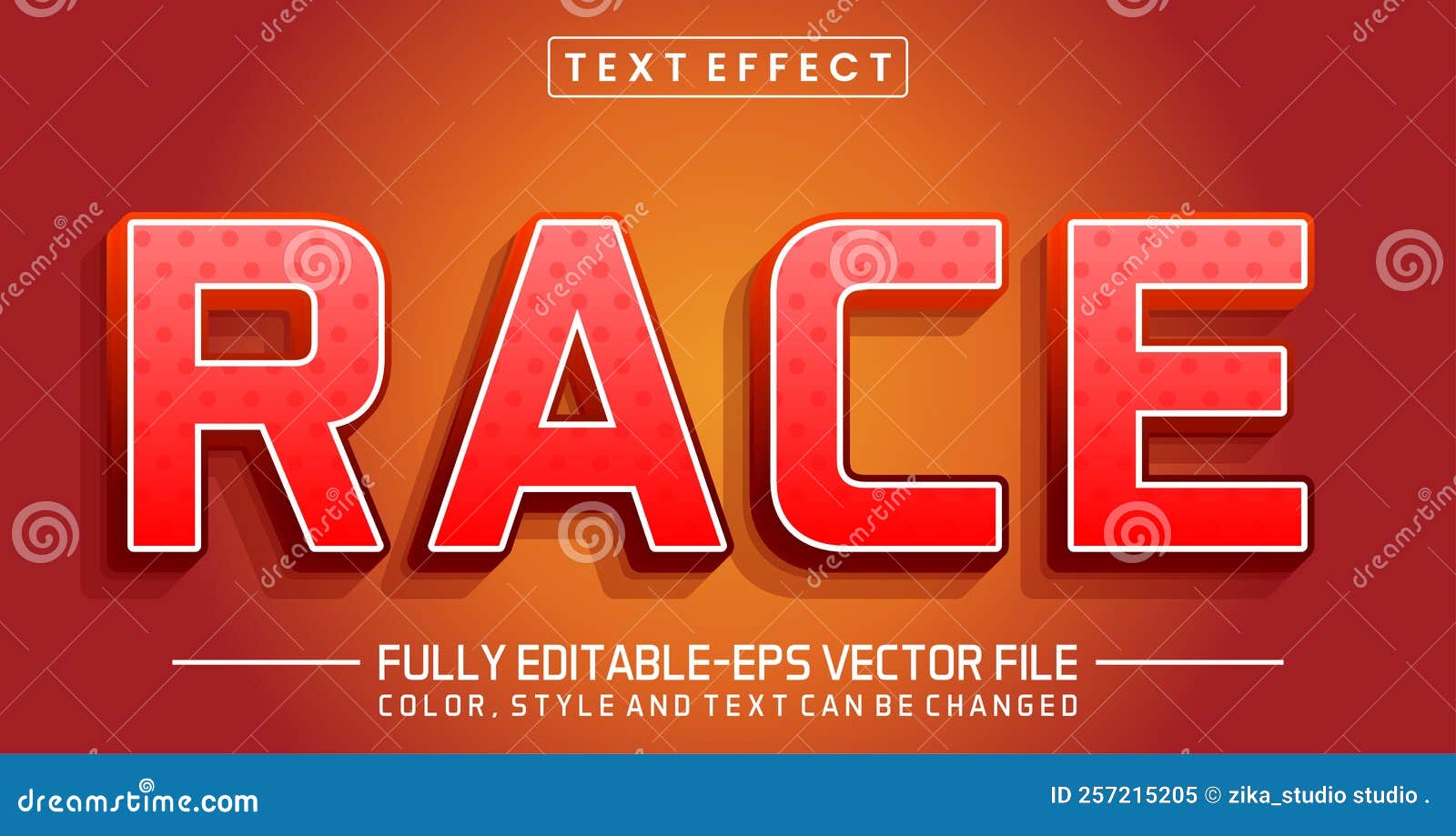 Editable Text Style Effect, Race Text Style Stock Vector - Illustration ...