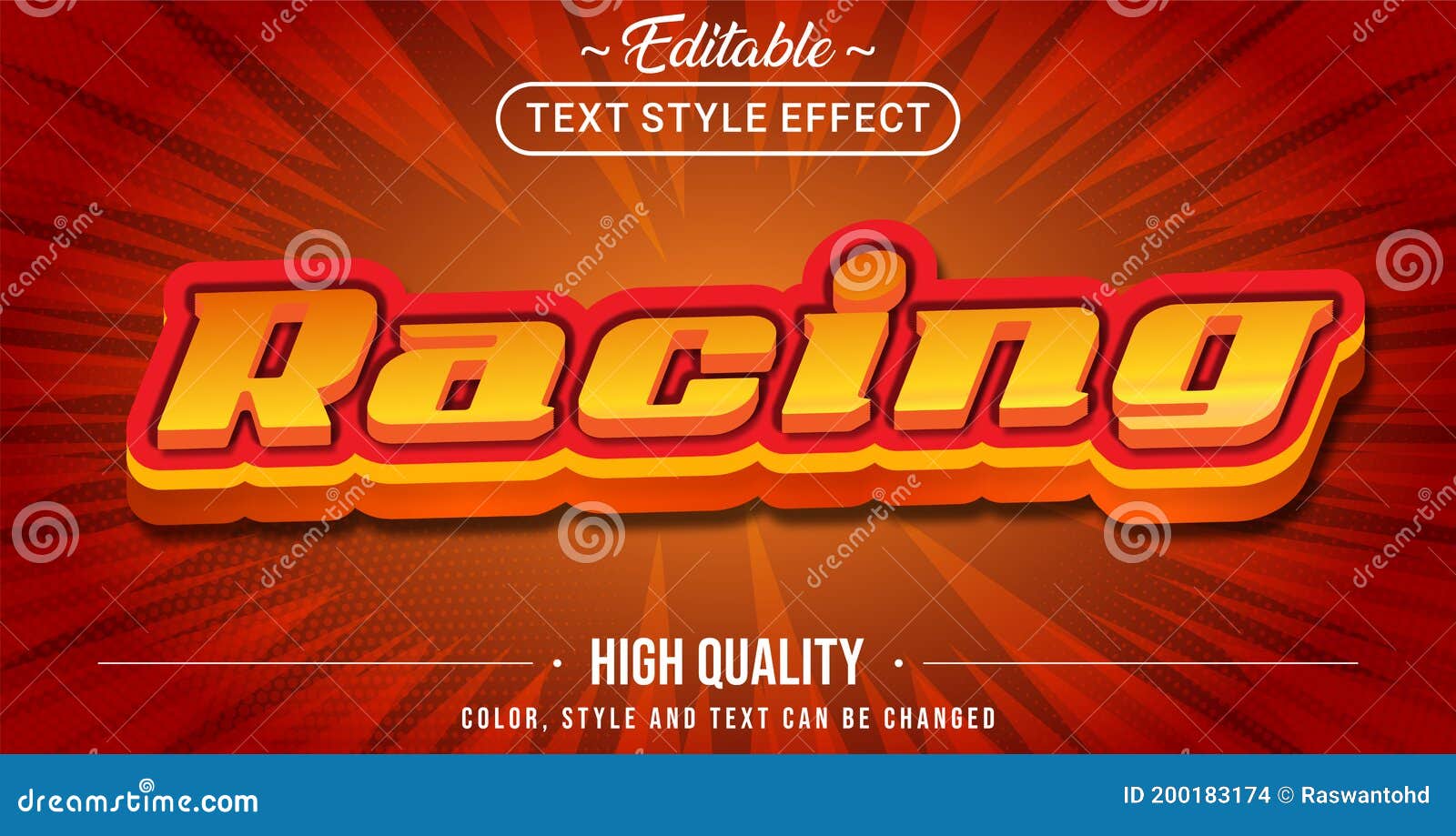 Editable Text Style Effect - Racing Theme Style Stock Vector ...