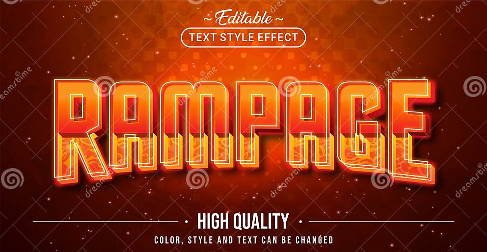 Editable Text Style Effect - Rampage Text Style Theme Stock Vector ...