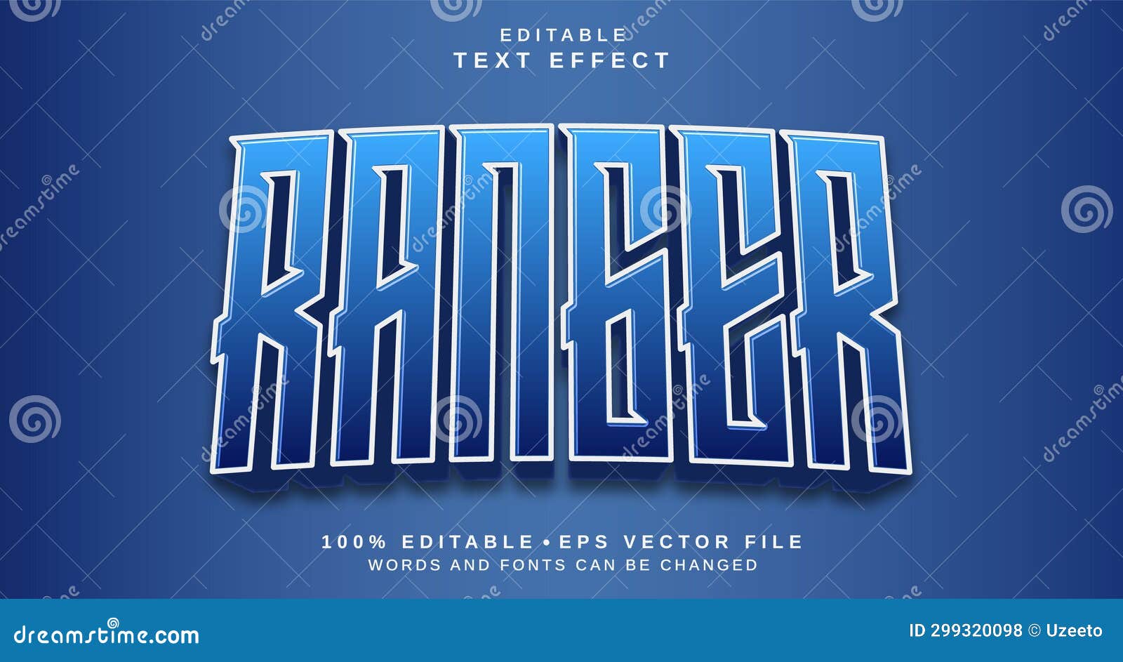 Editable Ranger Vector 3d Text Effect With Modern Style Design ...