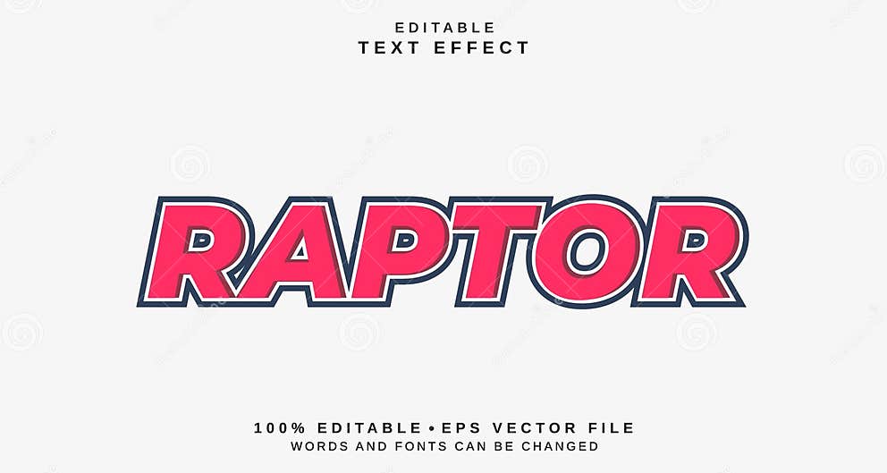 Editable Text Style Effect - Raptor Text Style Theme Stock Vector ...