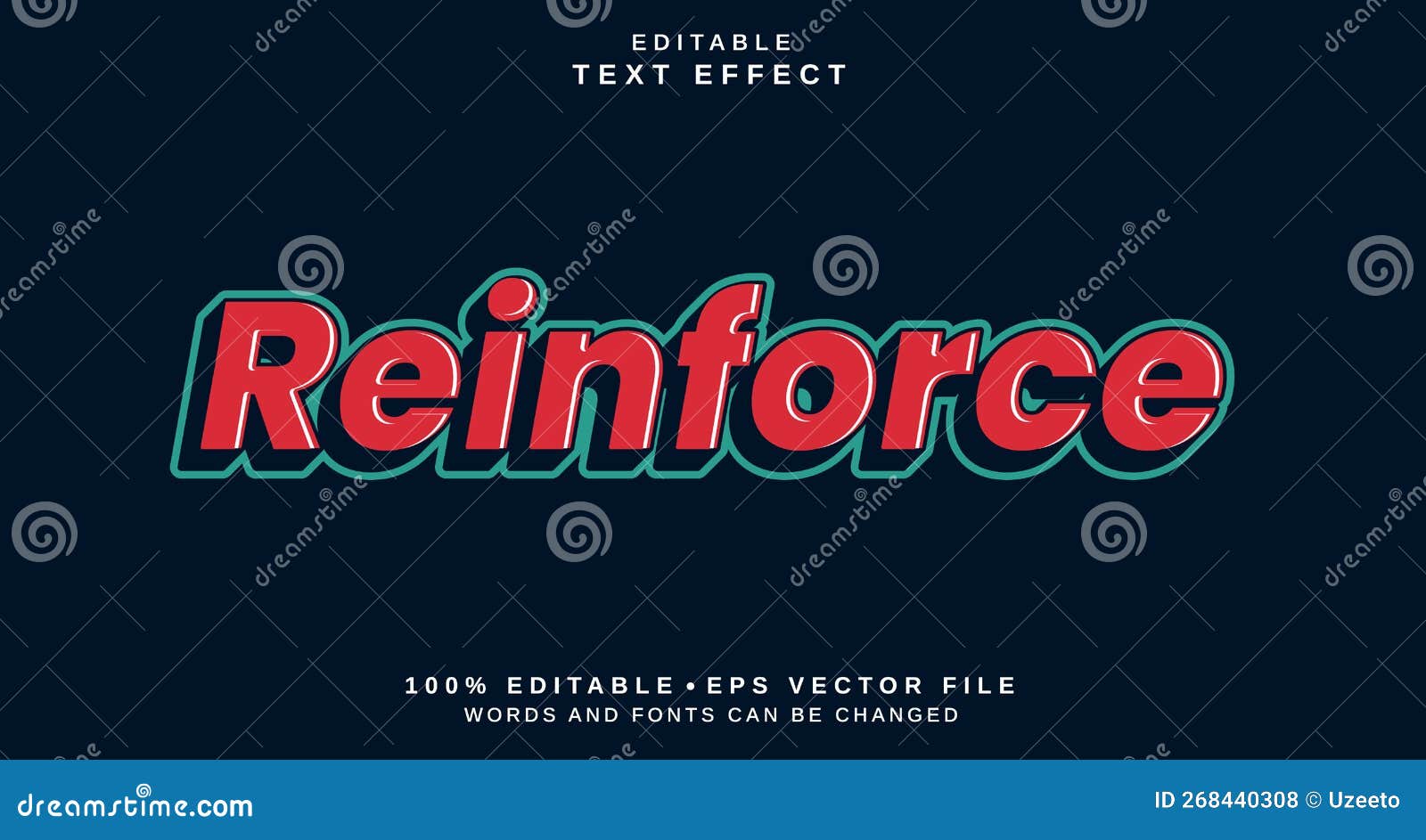 Editable Text Style Effect - Reinforce Text Style Theme Stock Vector ...