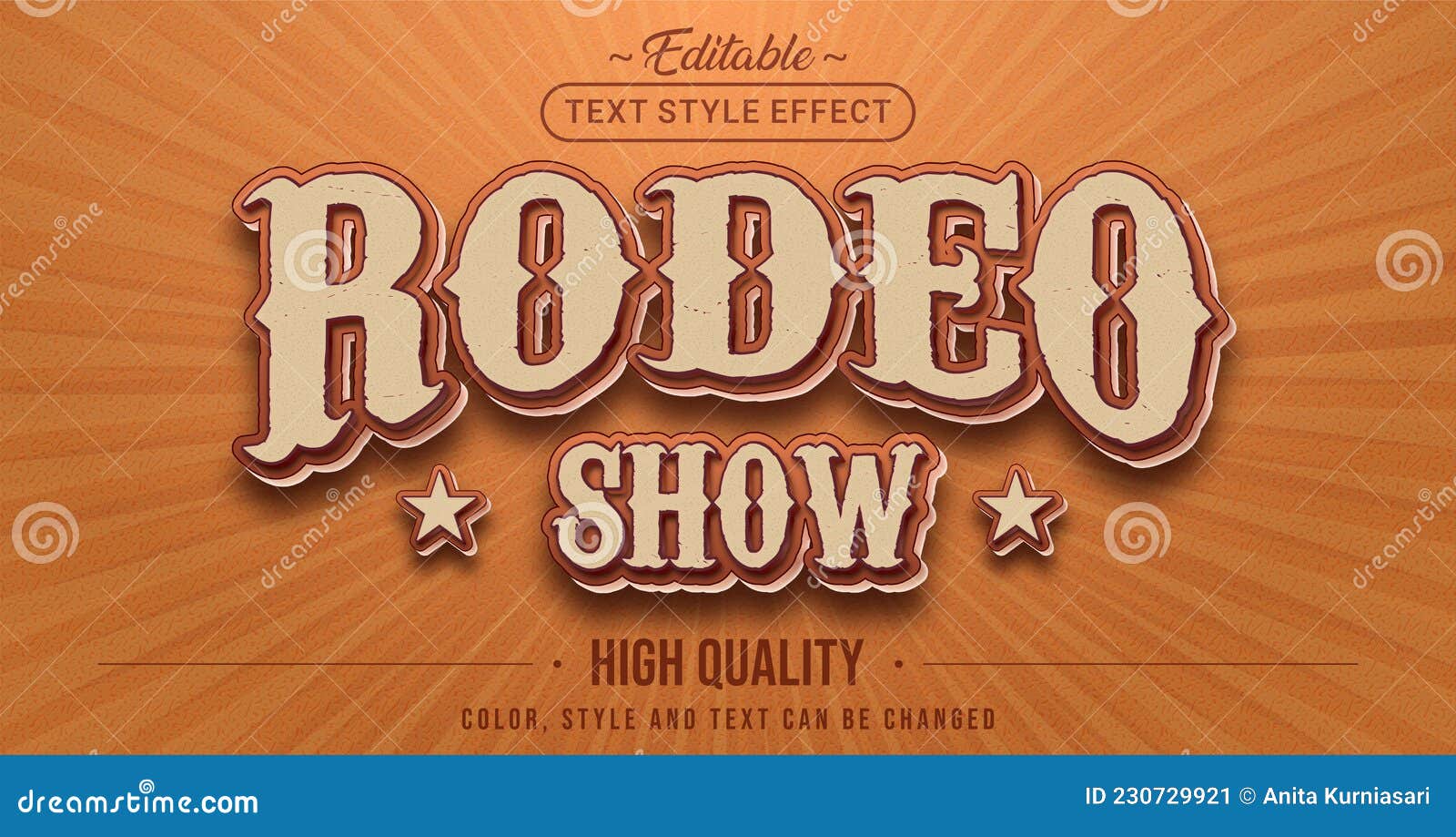 Editable Text Style Effect - Retro Rodeo Show Text Style Theme Stock ...