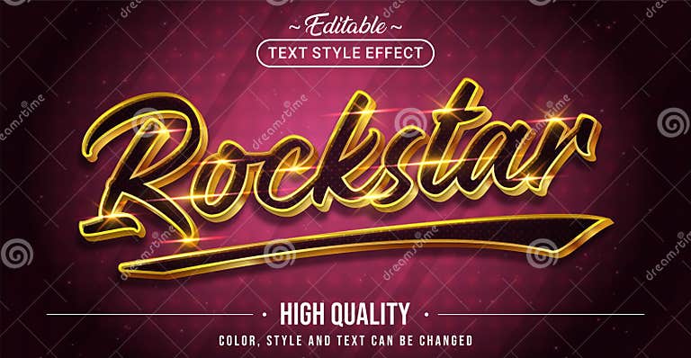 Editable Text Style Effect - Rockstar Text Style Theme Stock Vector ...