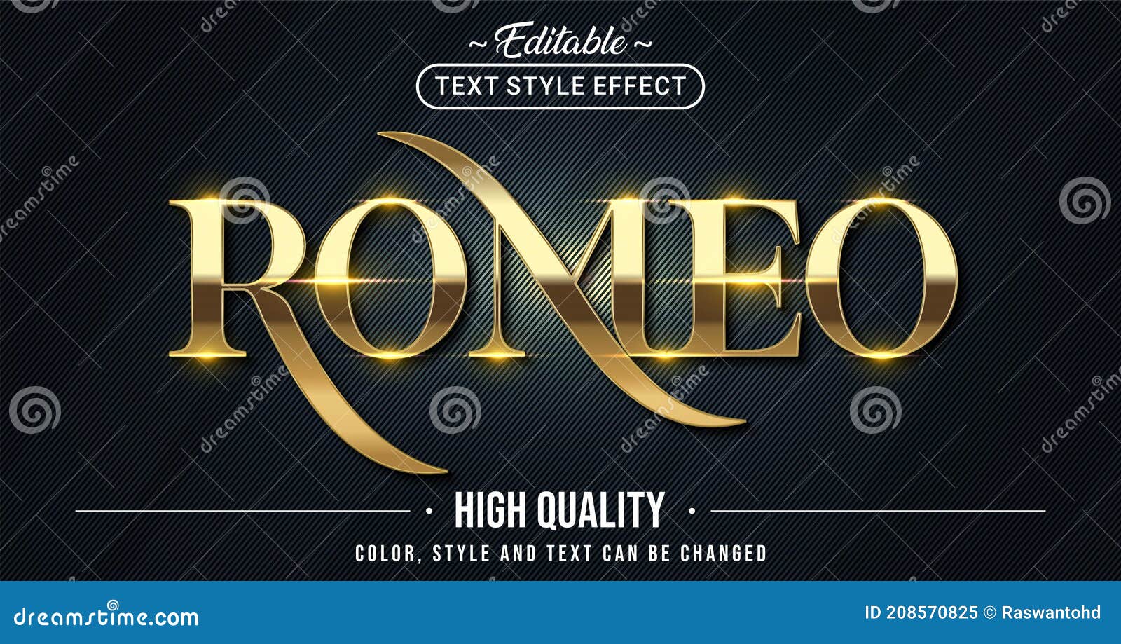 Editable Text Style Effect - Romeo Text Style Theme Stock Vector ...