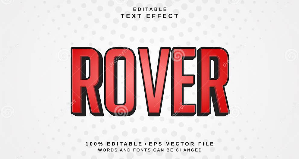 Editable Text Style Effect - Rover Text Style Theme Stock Vector ...