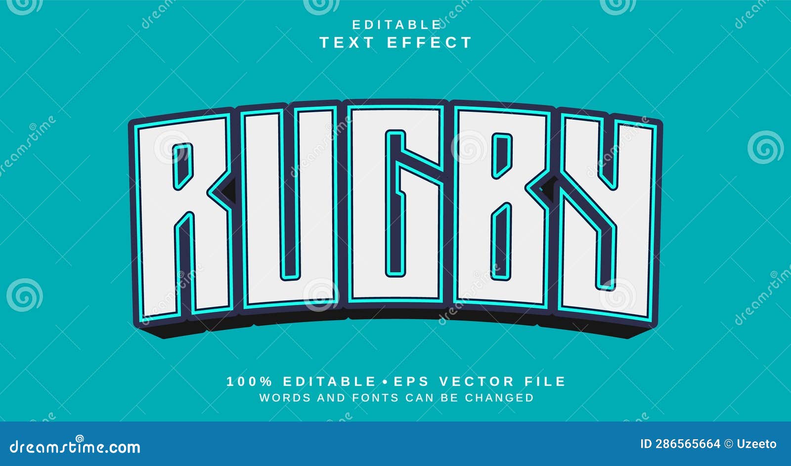 Editable Text Style Effect - Rugby Text Style Theme Stock Vector ...
