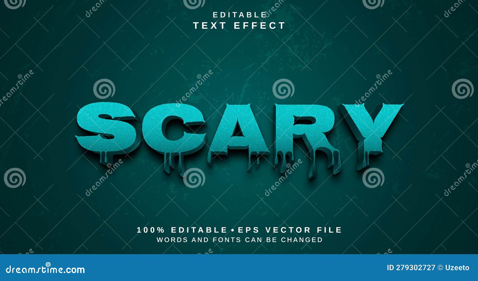 Editable Text Style Effect - Scary Text Style Theme Stock Vector ...