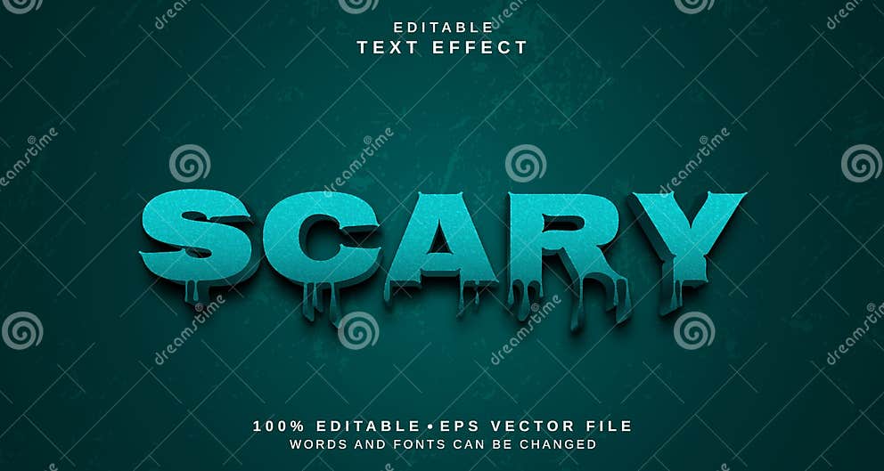 Editable Text Style Effect - Scary Text Style Theme Stock Vector ...