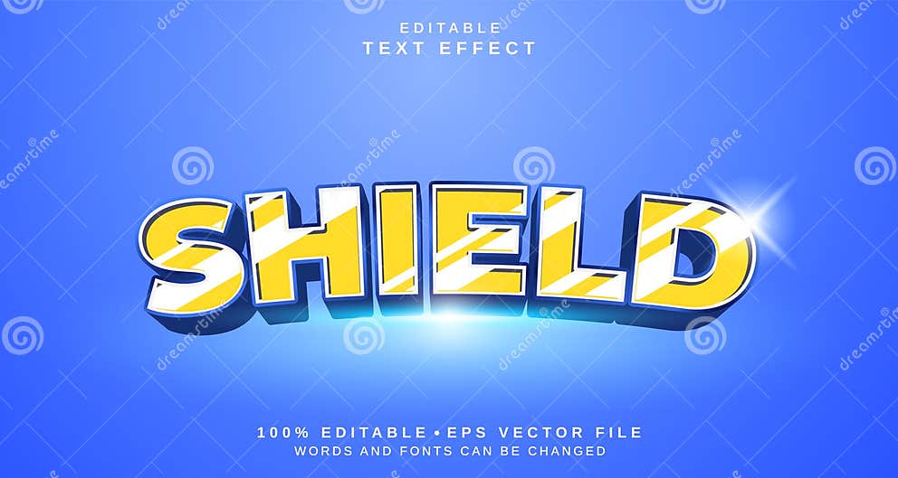 Editable Text Style Effect - Shield Text Style Theme Stock Vector ...