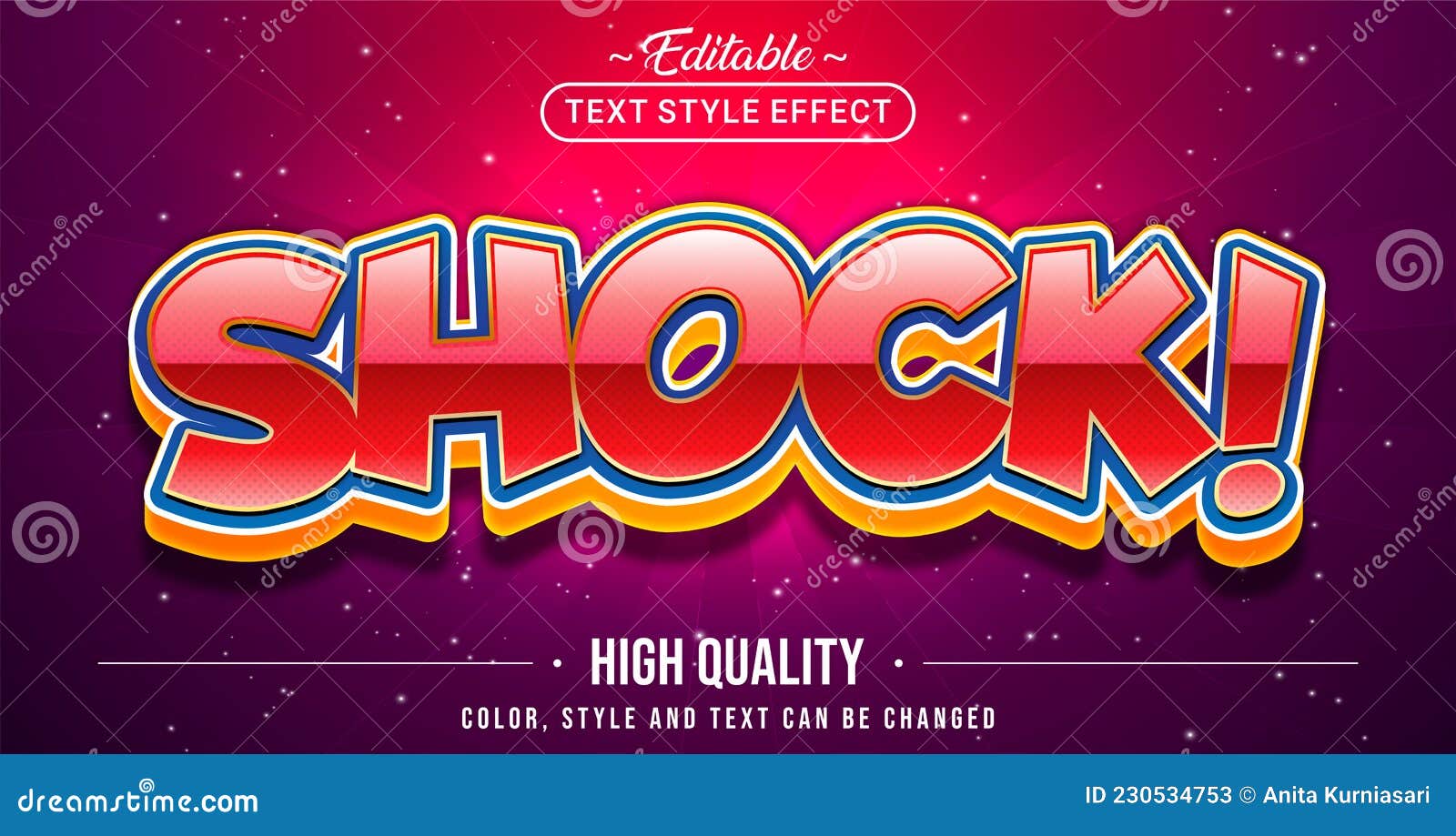 Editable Text Style Effect - Shock Text Style Theme Stock Vector ...