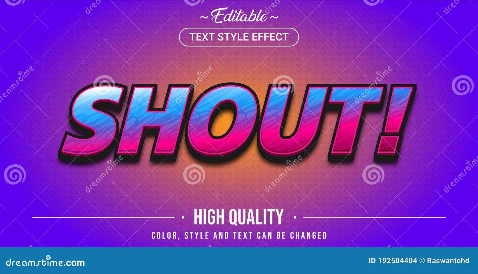 Editable Text Style Effect - Shout Theme Style Stock Vector ...