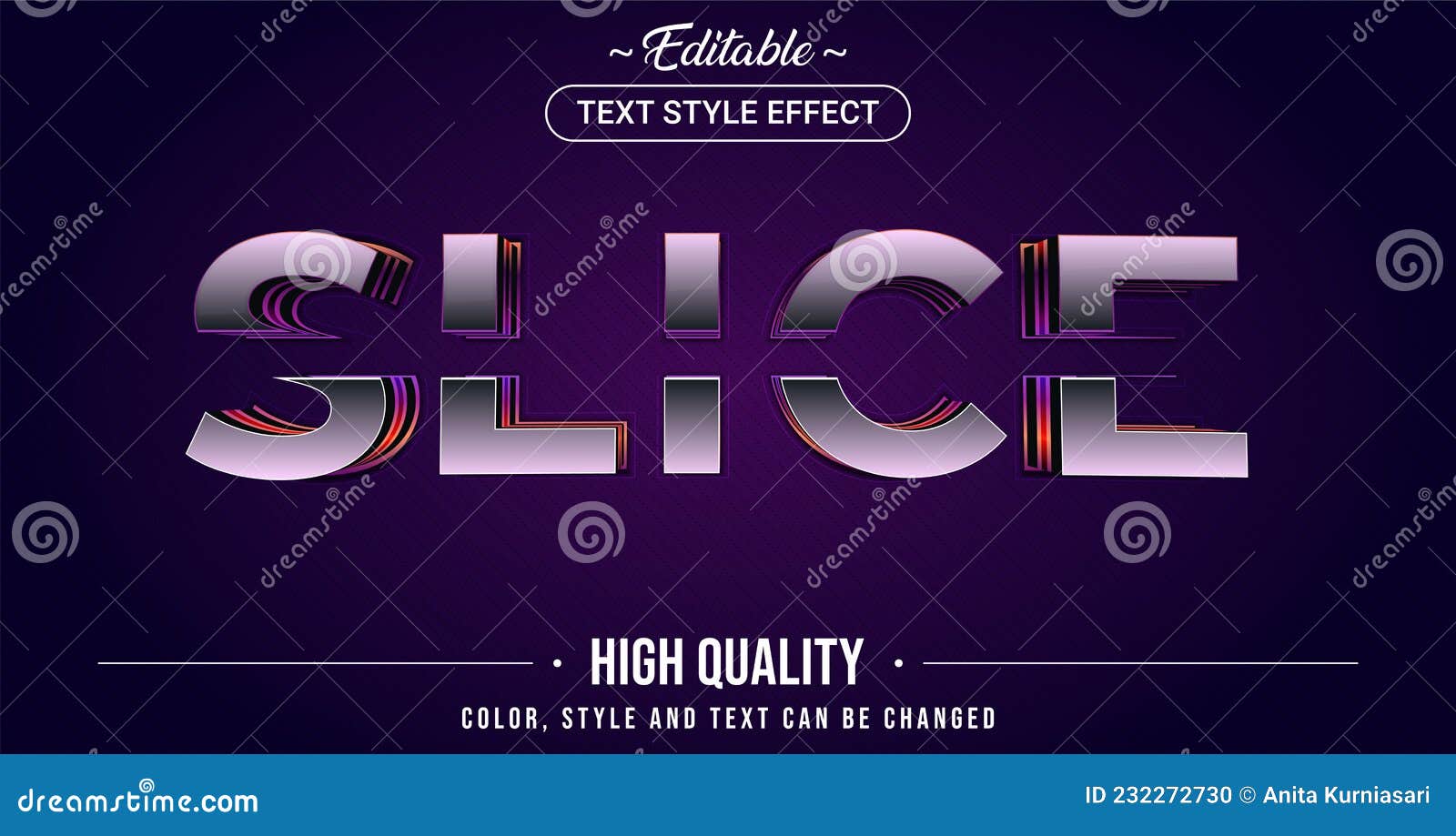 Editable Text Style Effect - Slice Theme Style Stock Vector ...