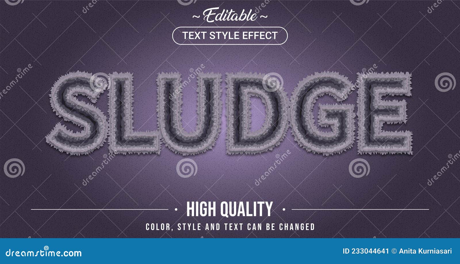 Editable Text Style Effect - Sludge Theme Style Stock Vector ...