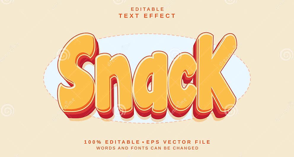 Editable Text Style Effect - Snack Text Style Theme Stock Vector ...